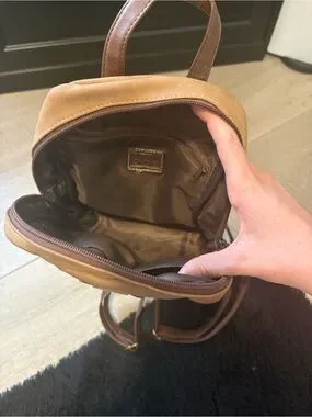 boc | Bags | Boc Twotone Tan And Brown Fauxleather Mini Backpack | Poshmark